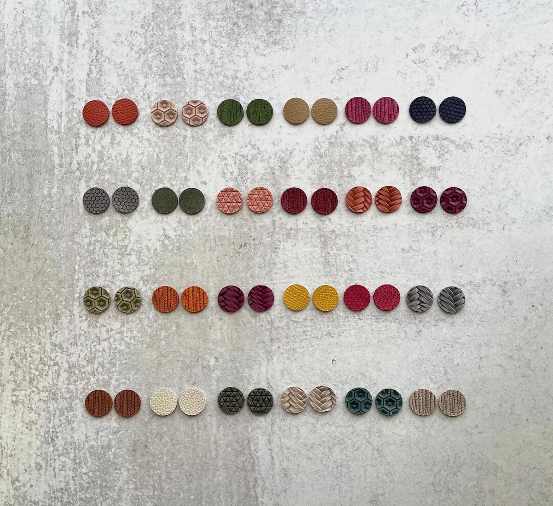 Small Leather Pre Cut Circles • .75" Earth Tone Fall Winter Earring ...