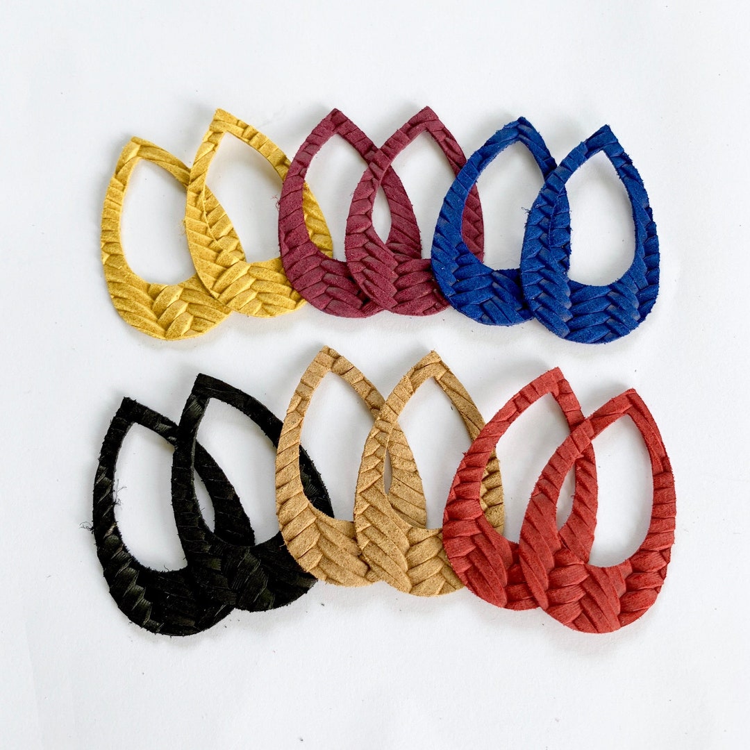 Fall Teardrop Sample Pack, Braided Fishtail Leather Teardrop Cut-out ...