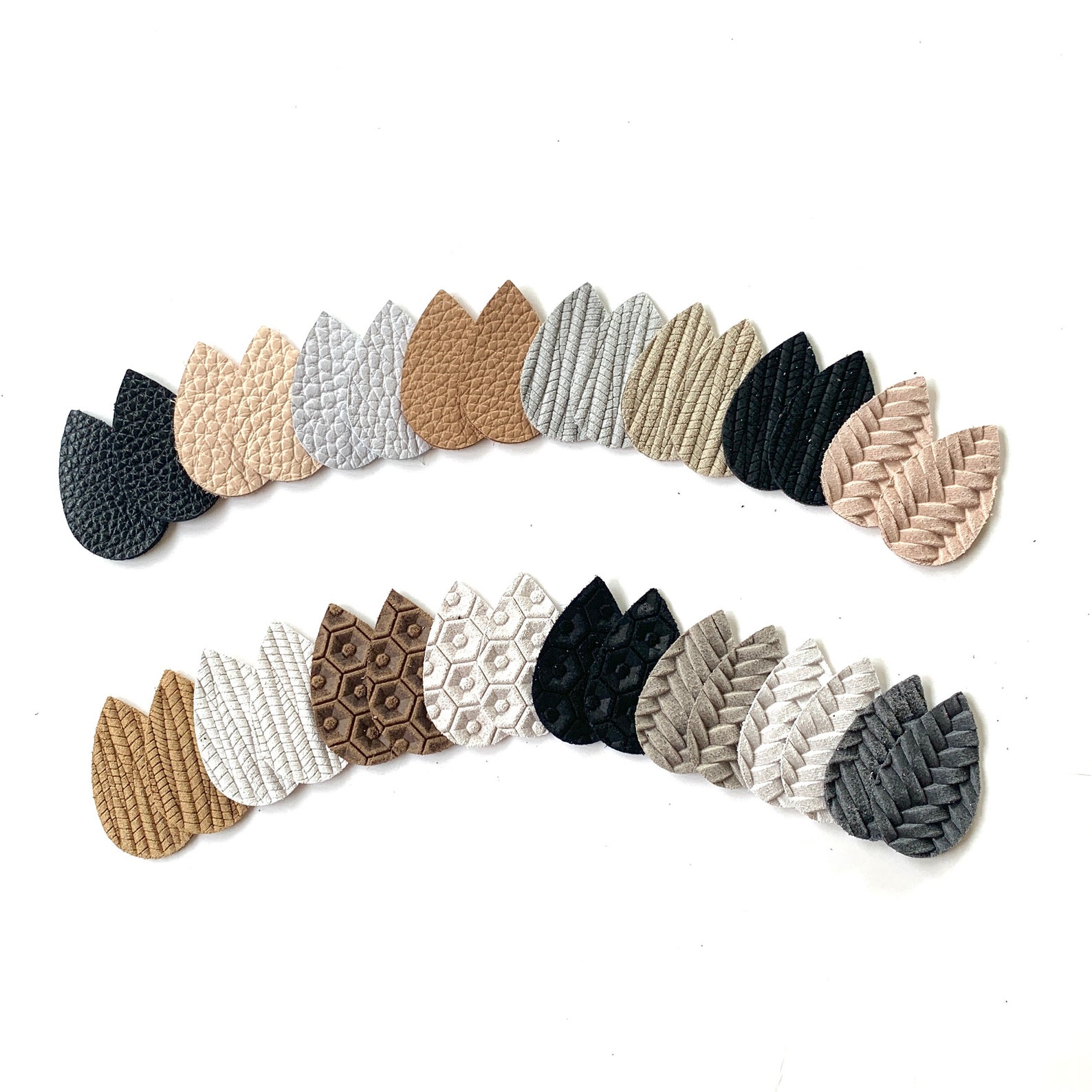 New! Autumn Fall Earth Tones Colors Leather TINY Teardrop Sample Pack ...