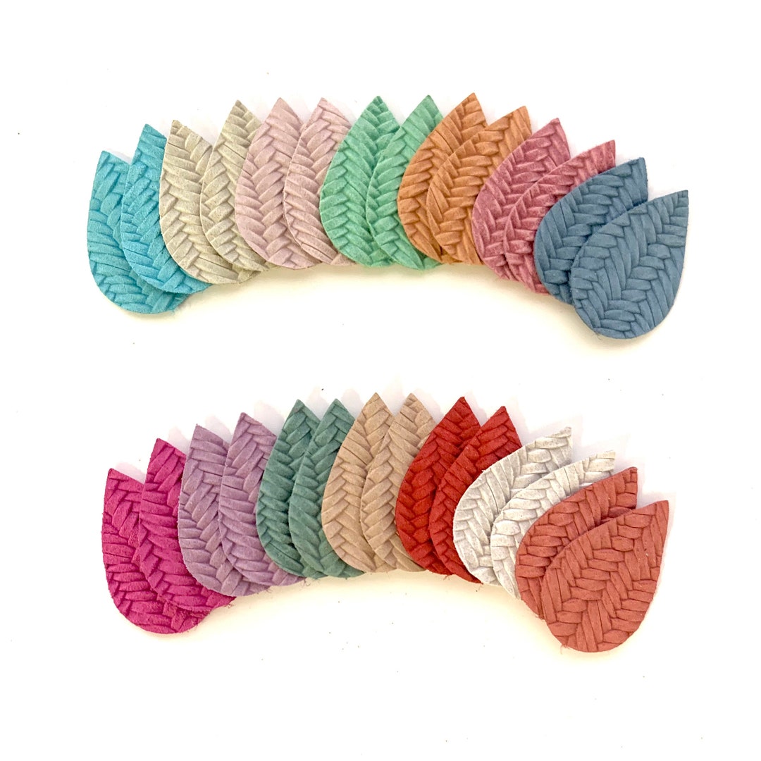 Spring Colors Leather Teardrop Sample Pack, Braided Fishtail Embossed ...