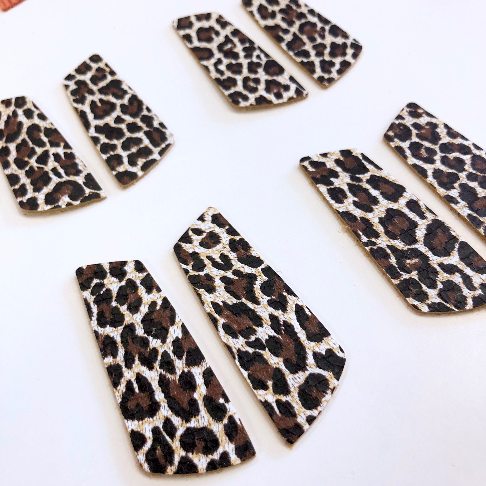 New Chocolate Leopard Genuine Leather Earring Cutout Teardrop | Etsy