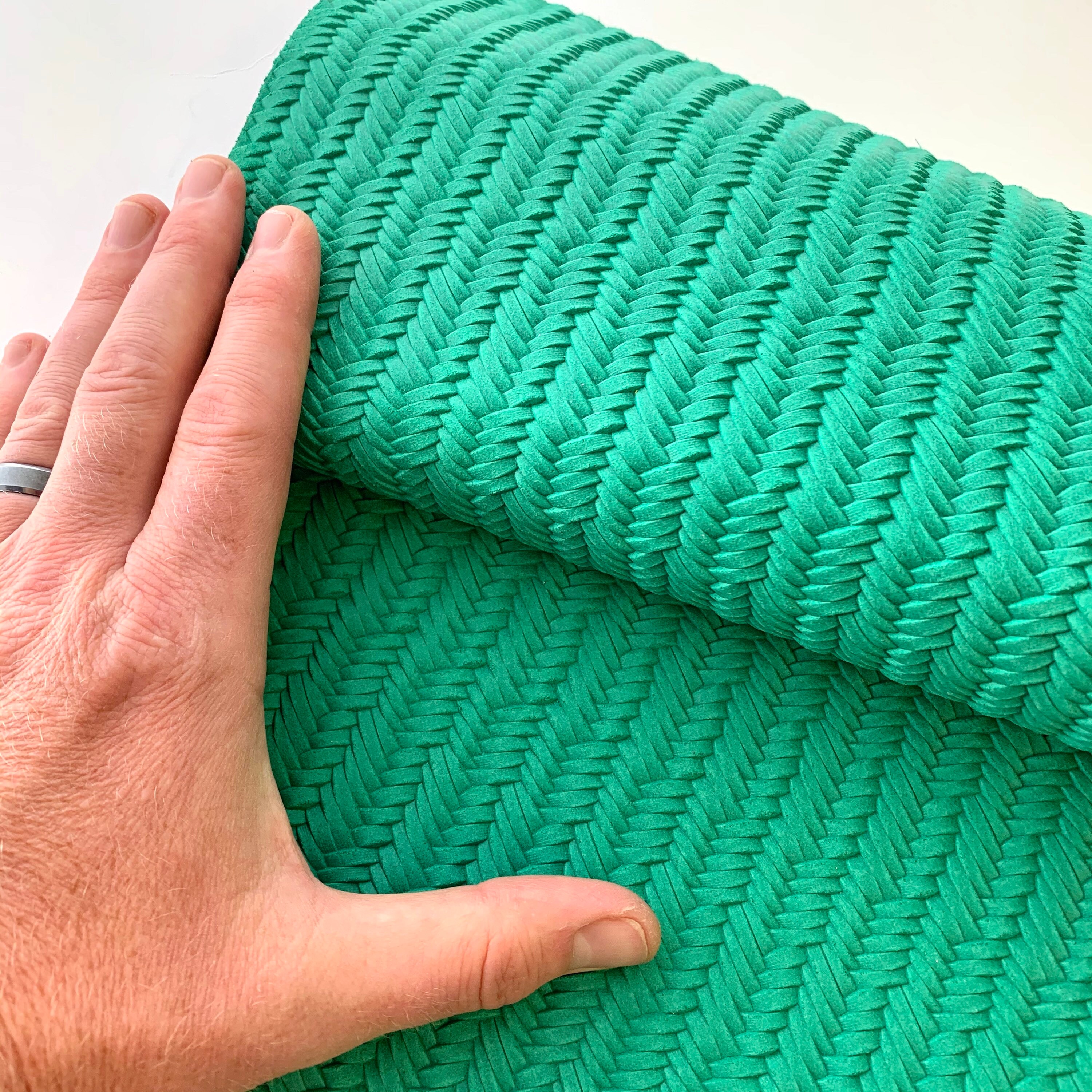 New EMERALD GREEN Fishtail Braided Genuine Leather Sheet for | Etsy