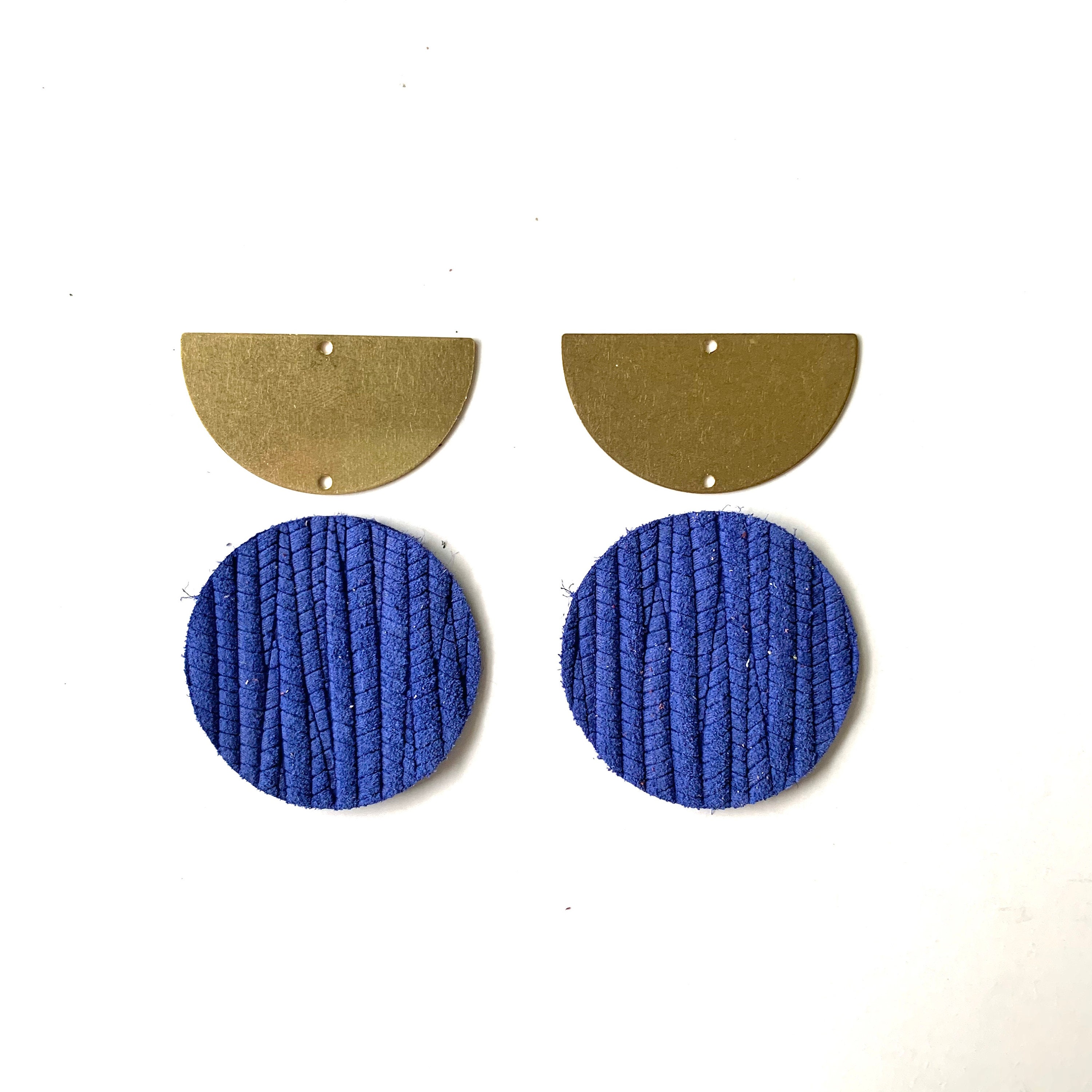 NEW Royal Blue Palm Leaf Embossed Circle with Half Circle | Etsy