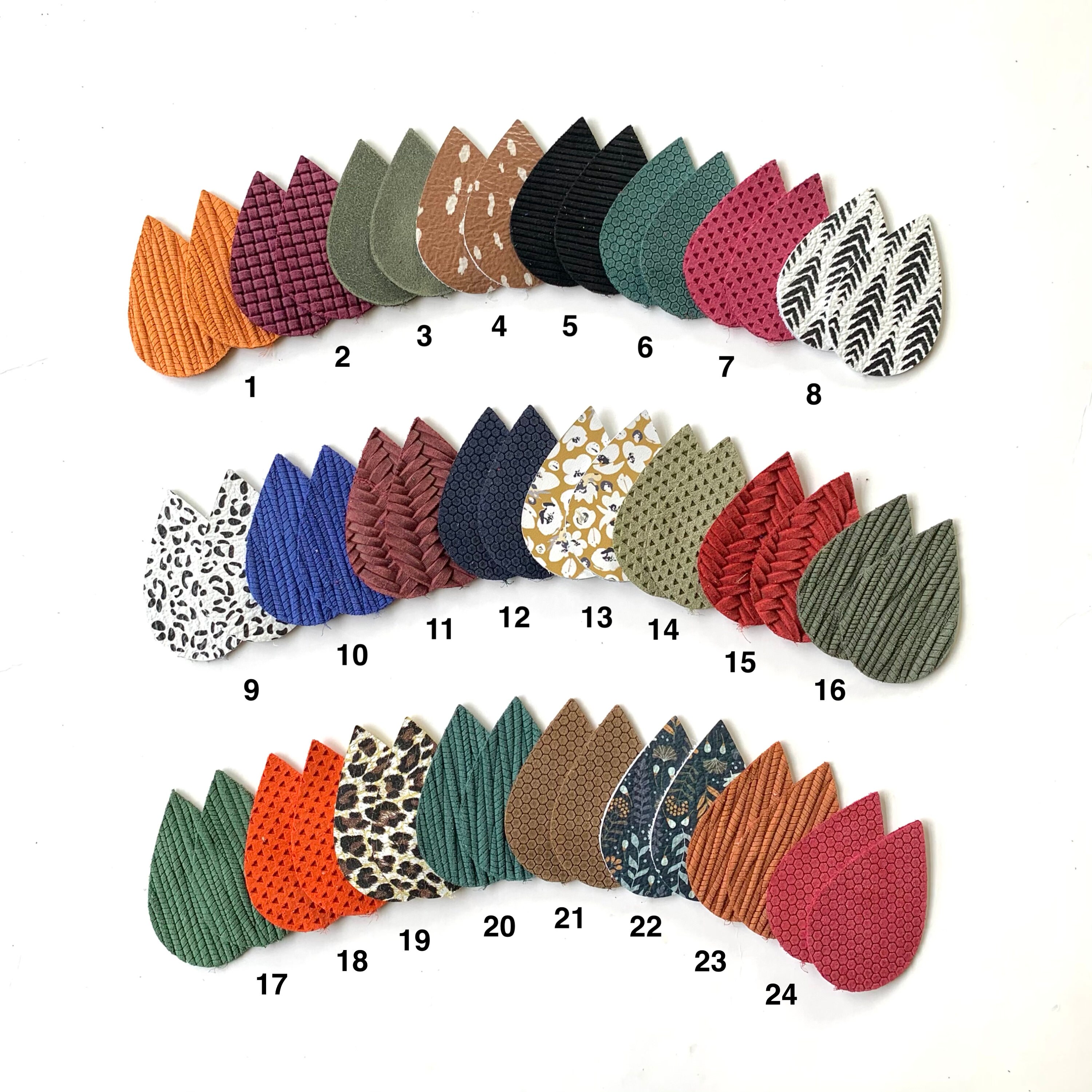 FALL Colors Leather Teardrop Sample Pack Die Cut Out Shape - Etsy