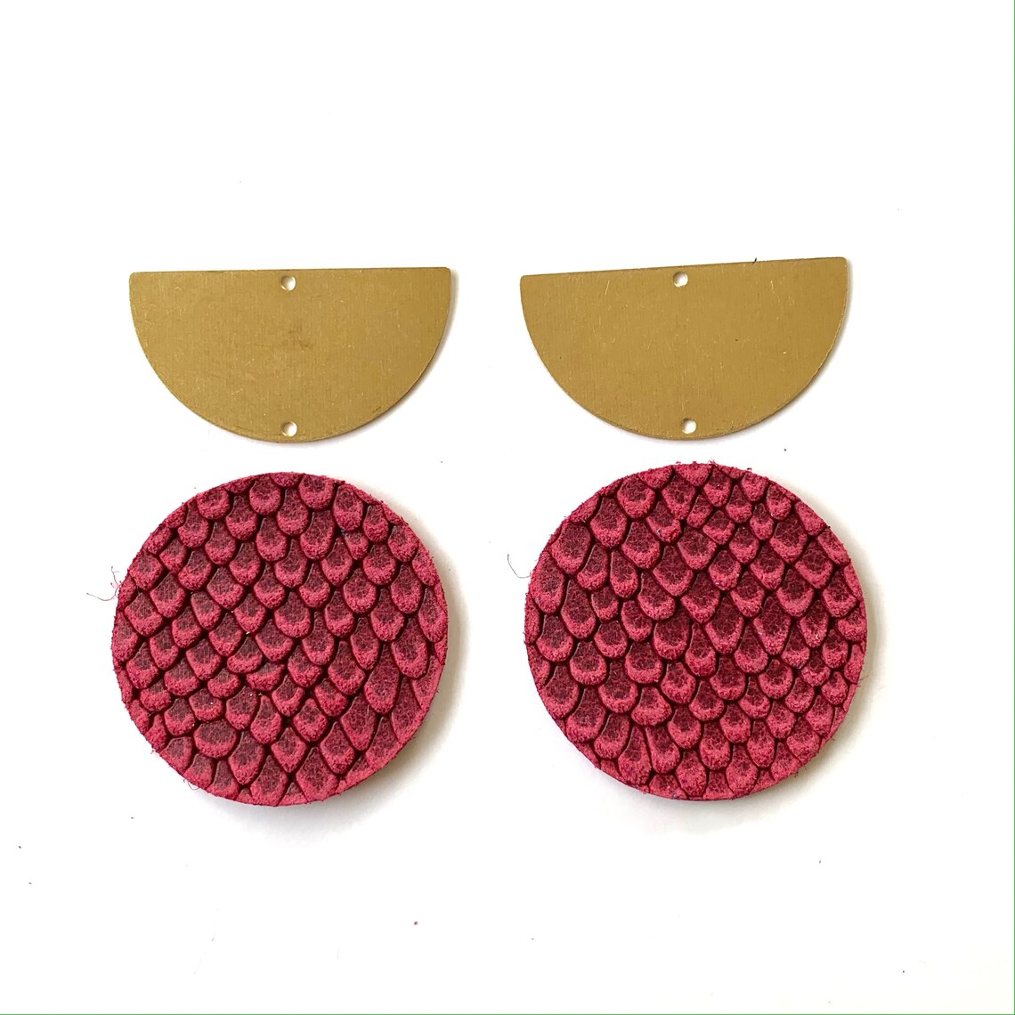 NEW! Royal Blue Palm Leaf Embossed Circle With Half Circle Brass ...