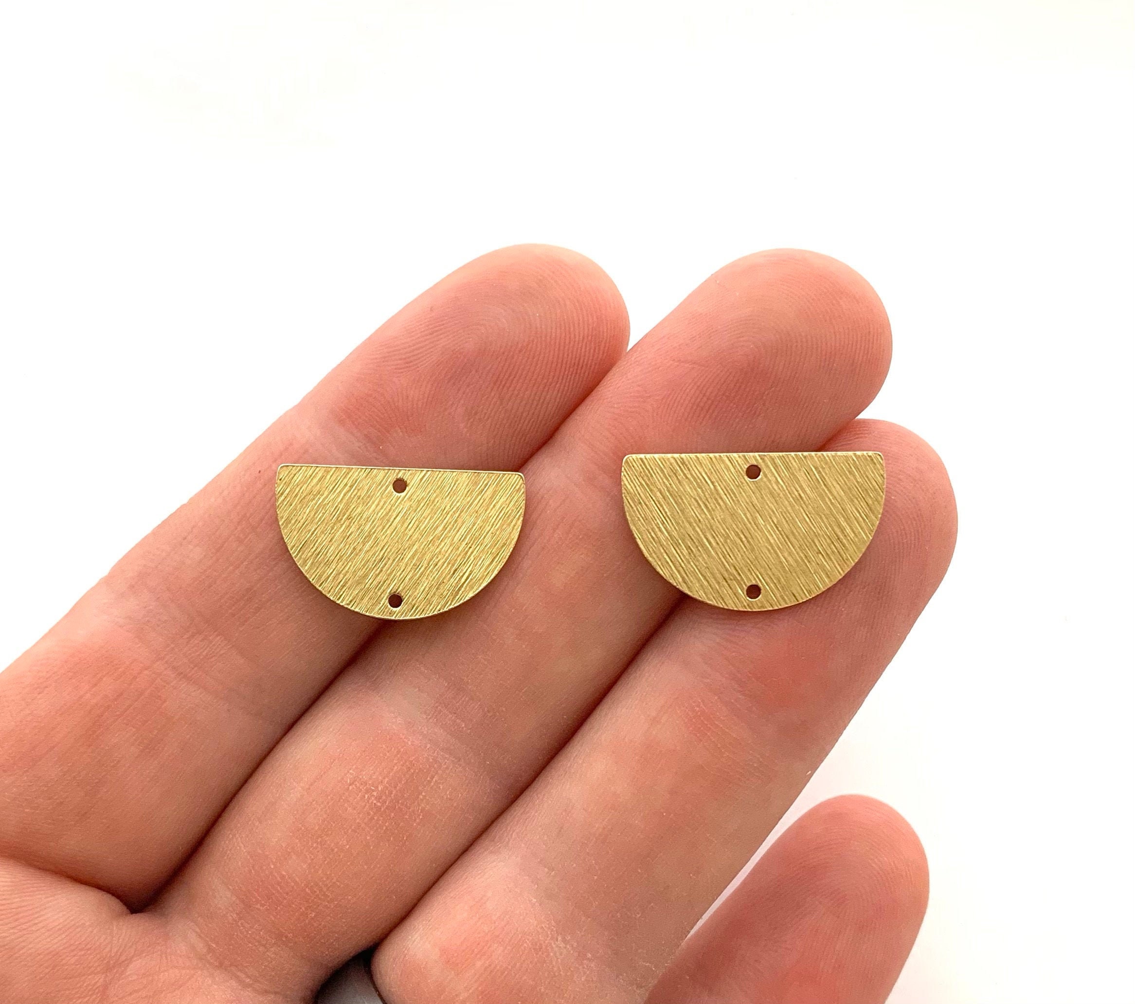 NEW! Small Half Circle BRUSHED Brass Pendants, DIY Earring Pieces ...
