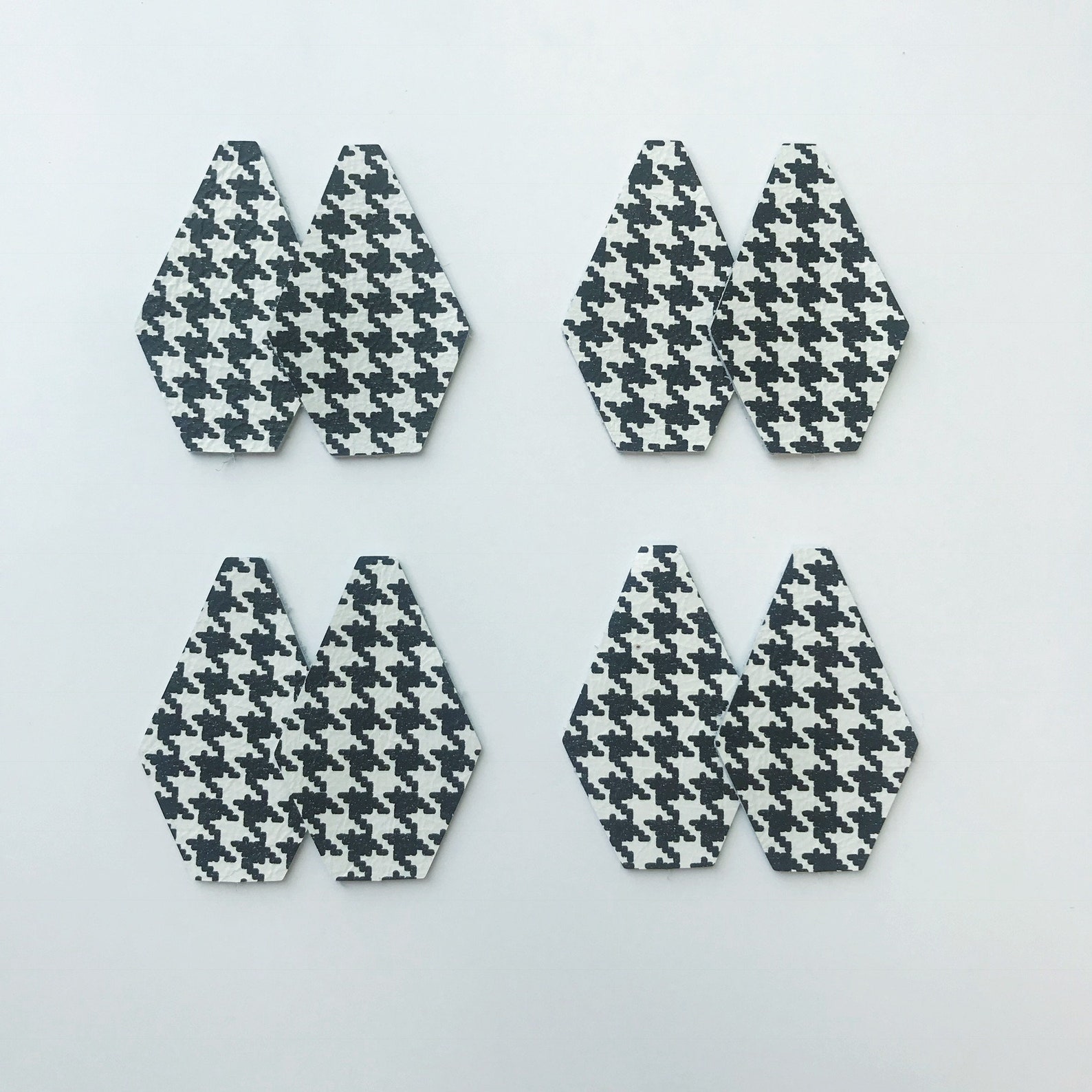 Houndstooth Modern Geometric Leatherteardrop Shapes 4 Pairs | Etsy
