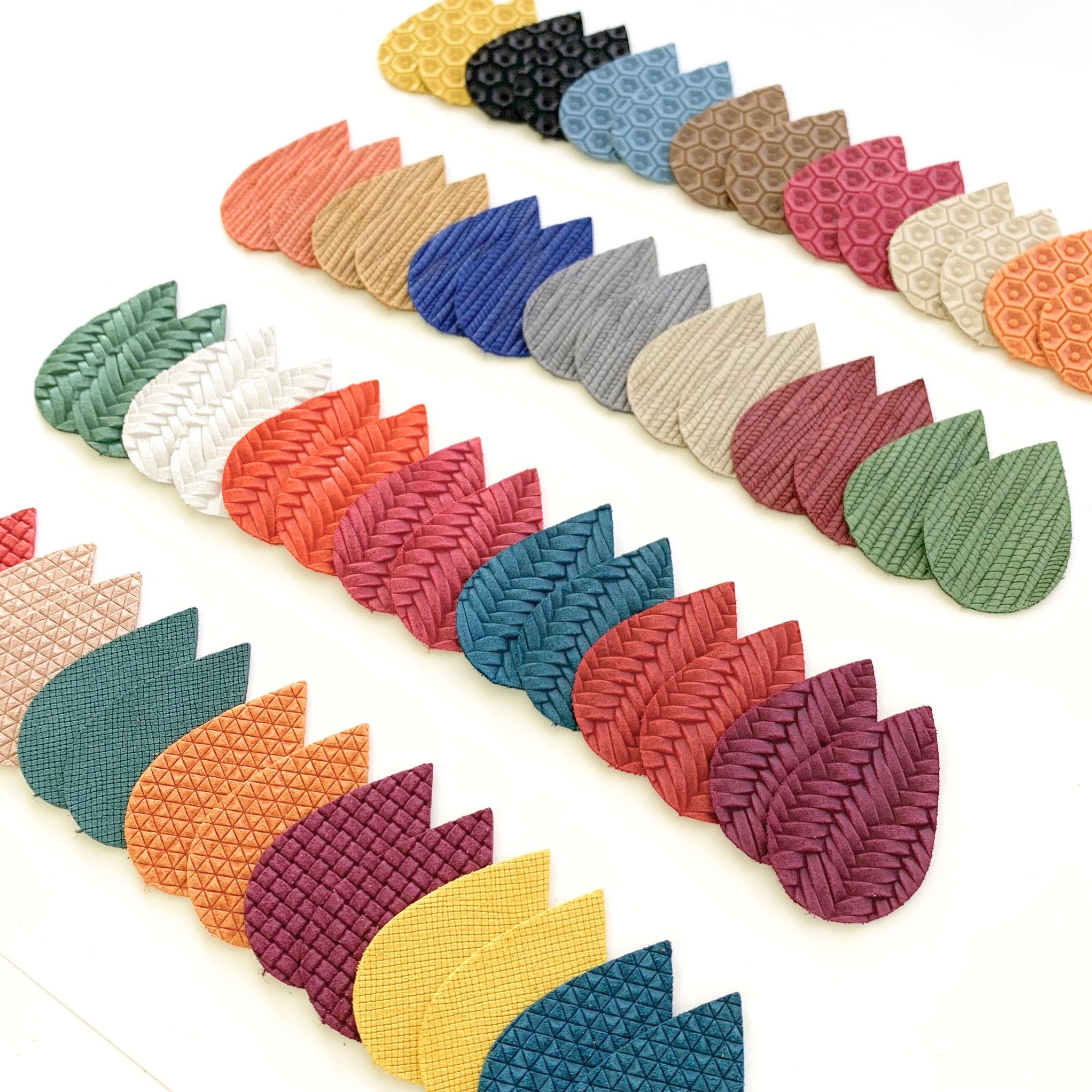 NEW! FALL 2021 Colors Leather Teardrop Sample Pack, Mustard Rust Plum ...