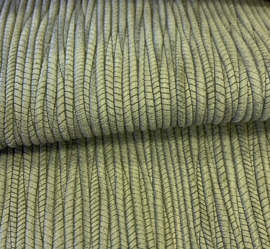 New! ARMY GREEN Palm Leaf Braided Genuine Leather 12x12" Sheet, Cowhide ...