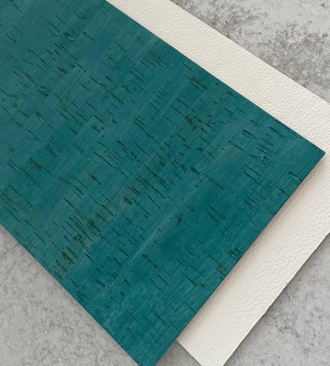 TEAL on White Leather Backed Cork Sheet for Earrings Cork on - Etsy