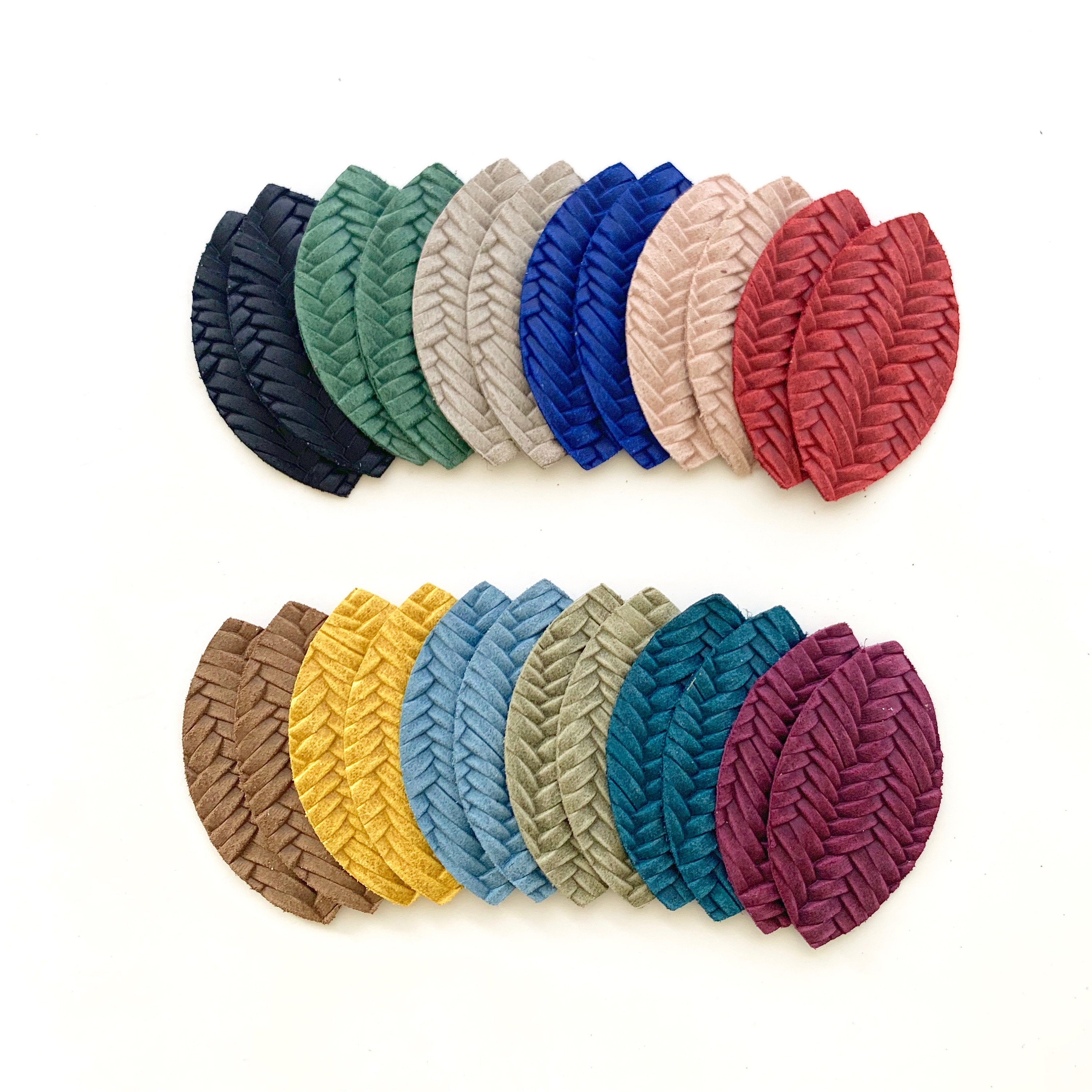 Fall Colors Leather Teardrop Sample Pack Mixed Embossed | Etsy