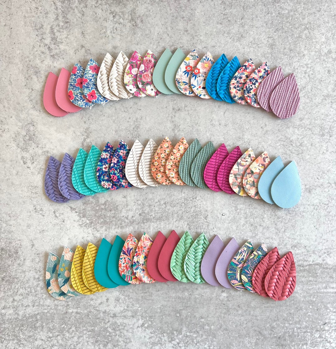 New! Spring & Summer Leather DIY Earring Blanks Teardrop Sample Pack ...