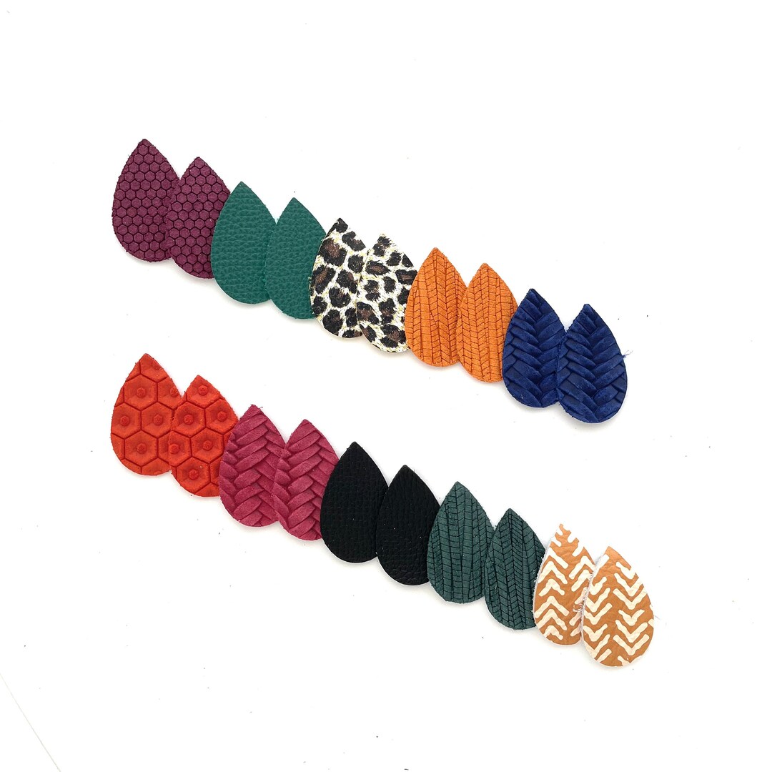 Tiny Teardrop FALL 2021 COLORS Mixed Prints Leather Teardrop Sample ...