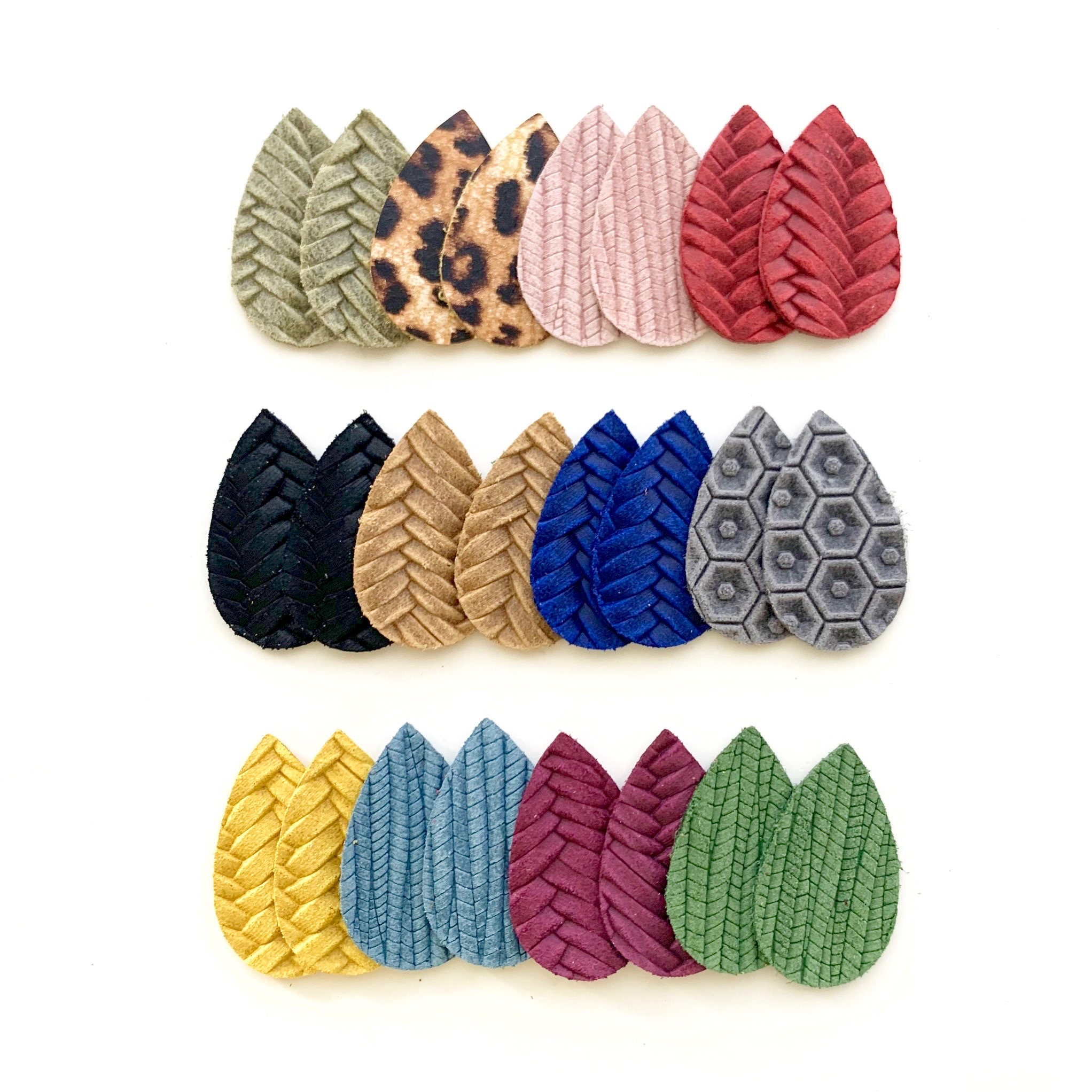 Tiny Small FALL 2020 COLORS Leather Teardrop Sample Pack Palm | Etsy