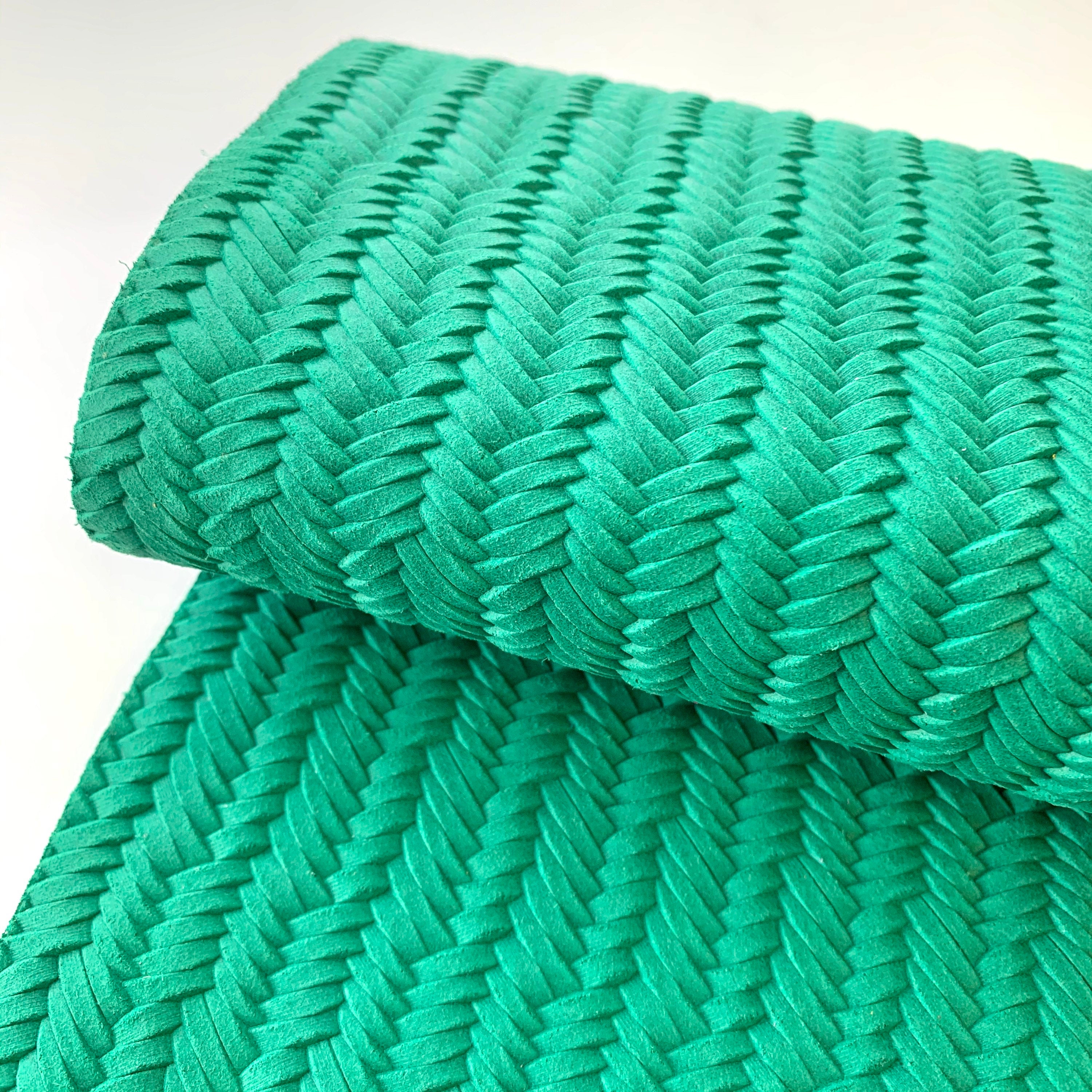 New EMERALD GREEN Fishtail Braided Genuine Leather Sheet for | Etsy