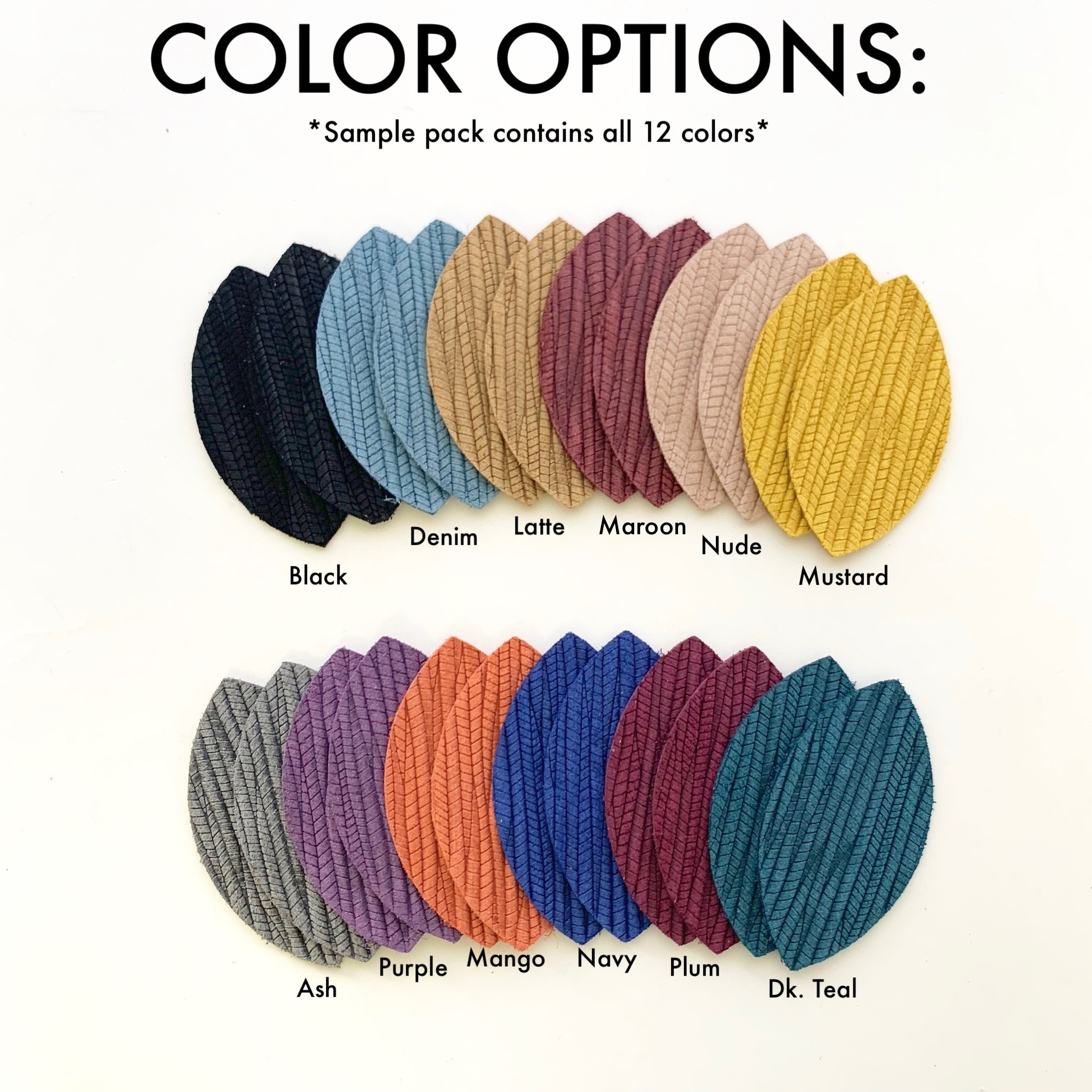 Fall Colors Leaf Teardrop Sample Pack Palm Leaf Embossed | Etsy