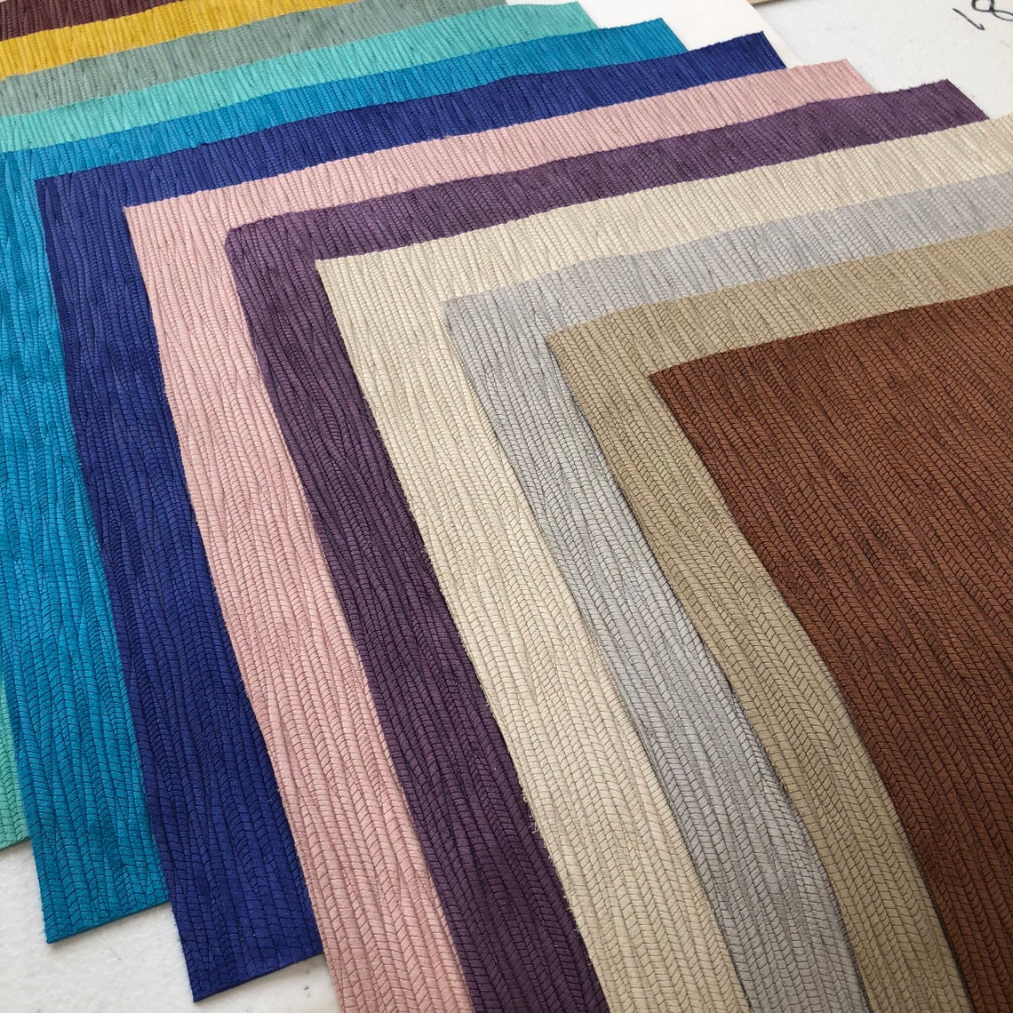 Leather MUSTARD Palm Leaf Braided Genuine Leather 12x12 - Etsy