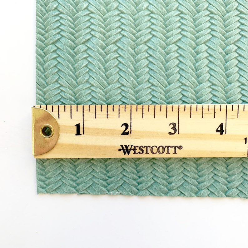 6"x8" ARMY GREEN Leather Sheet, Braided Fishtail Leather Fabric ...