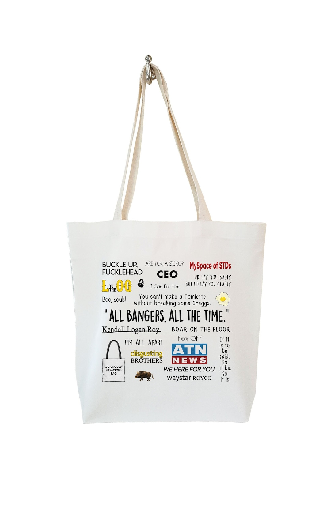 Succession Tote Bag Kendall Roy Succession Quotes TV Show Calico Tote ...