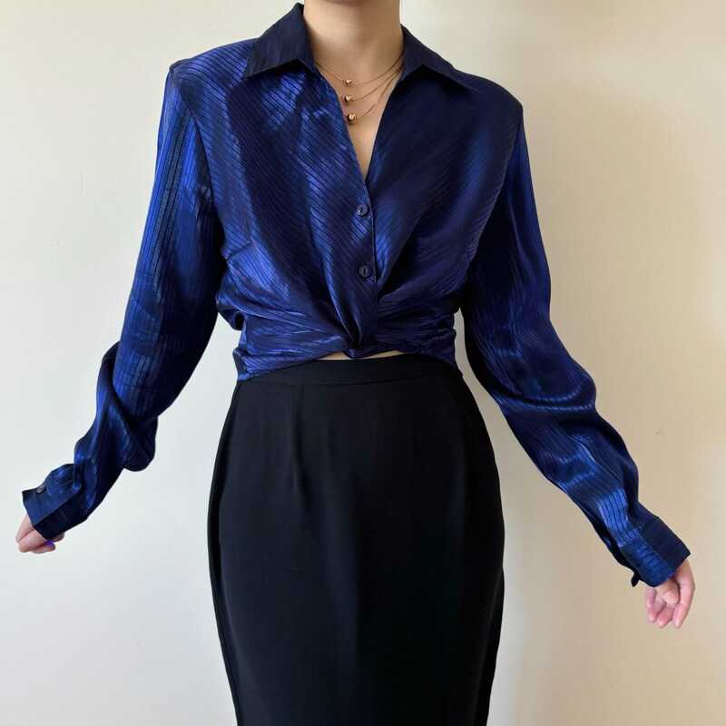 Satin Blouse - Etsy