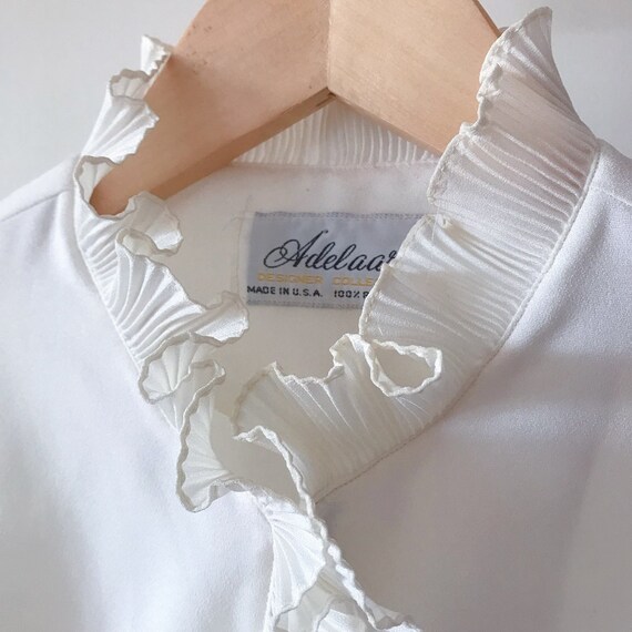 vintage blouse jabot blouse ruffle chest lace blouse … - Gem