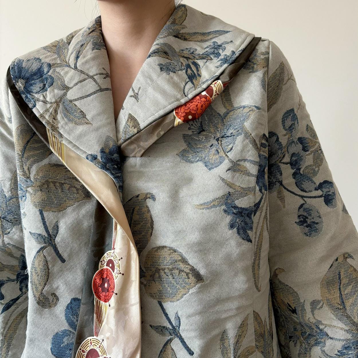 Vintage Blazer Vintage Jacket Bell Sleeves Floral Green Cropped Top ...