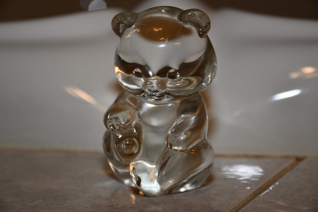 Fenton Glass Clear Bear Figurine - Etsy