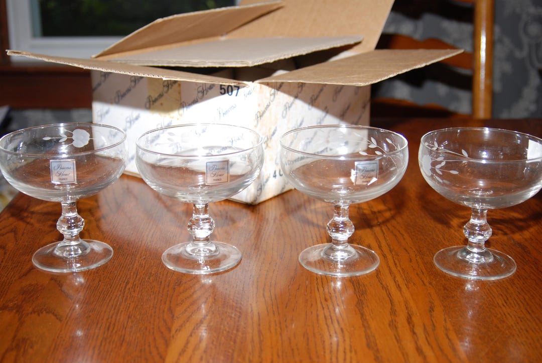 Princess House Heritage Crystal Vintage Stemware Dessert Glasses #507 ...