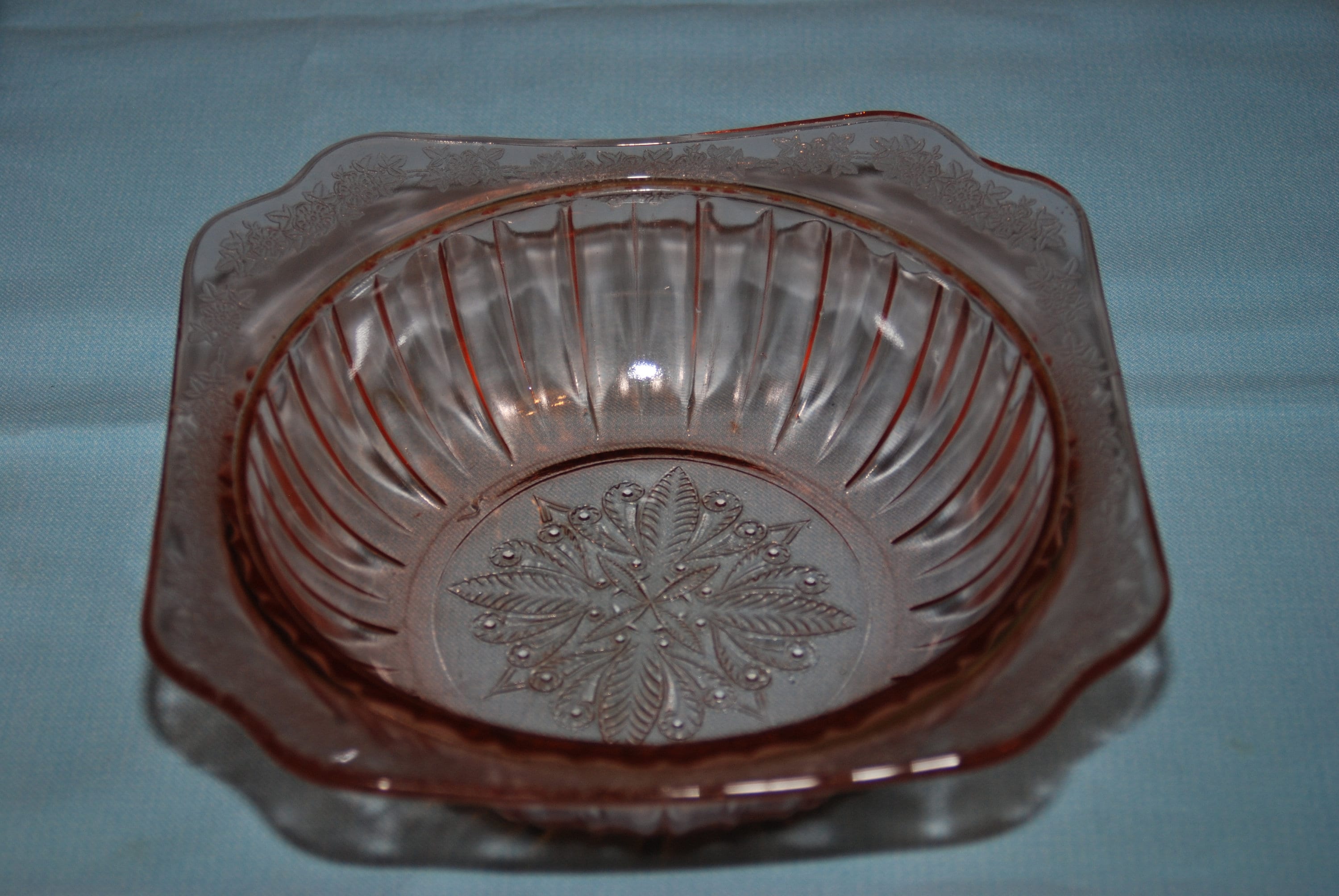 Vintage Pink Depression Glass Jeanette Co. Adam Square Serving Bowl - Etsy