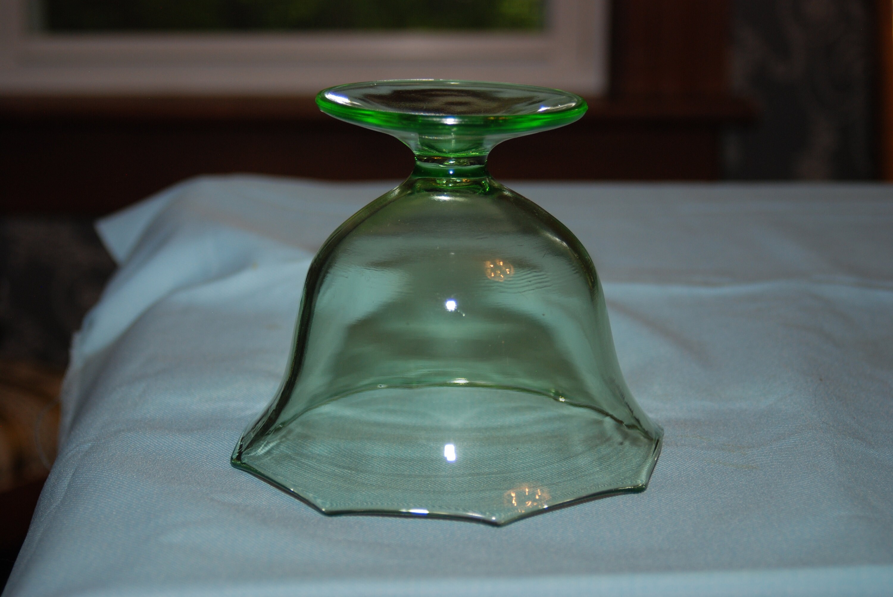 Vintage Federal Green Depression Glass Octagonal Pedestal - Etsy