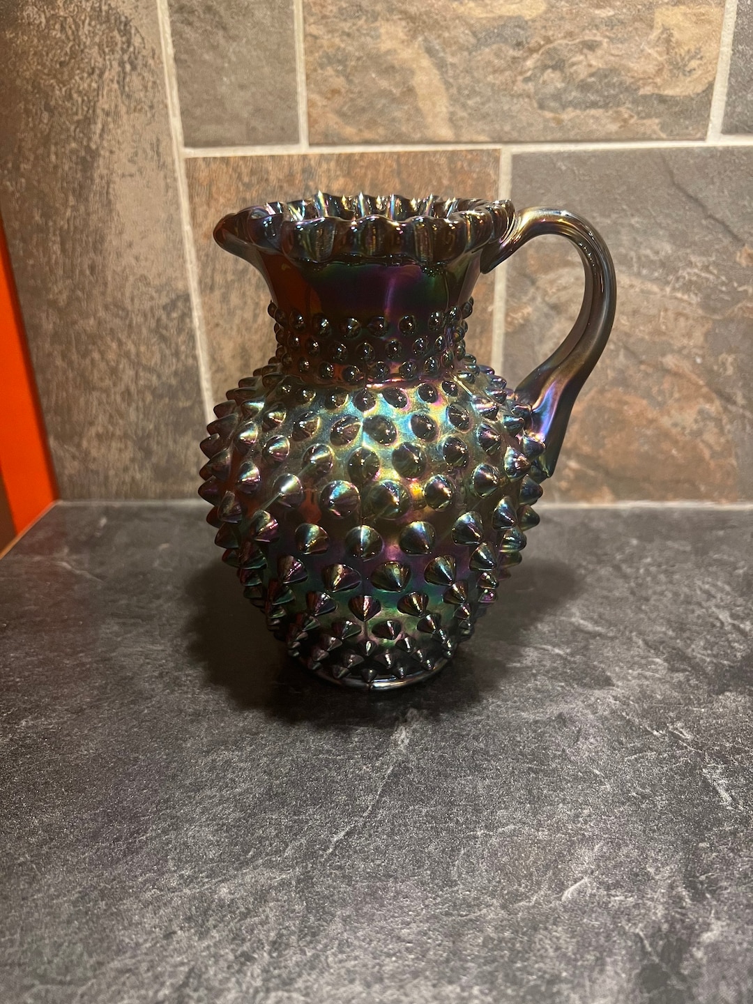 Fenton Hobnail Carnival Glass Syrup Pitcher - Etsy