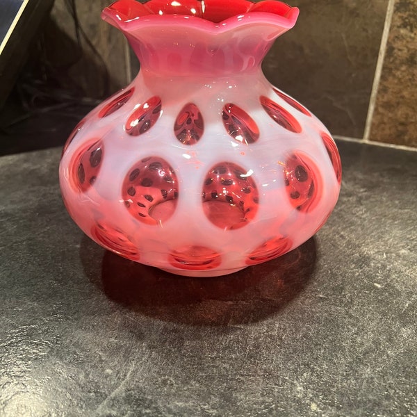 Fenton Coin Dot Glass Vase - Etsy