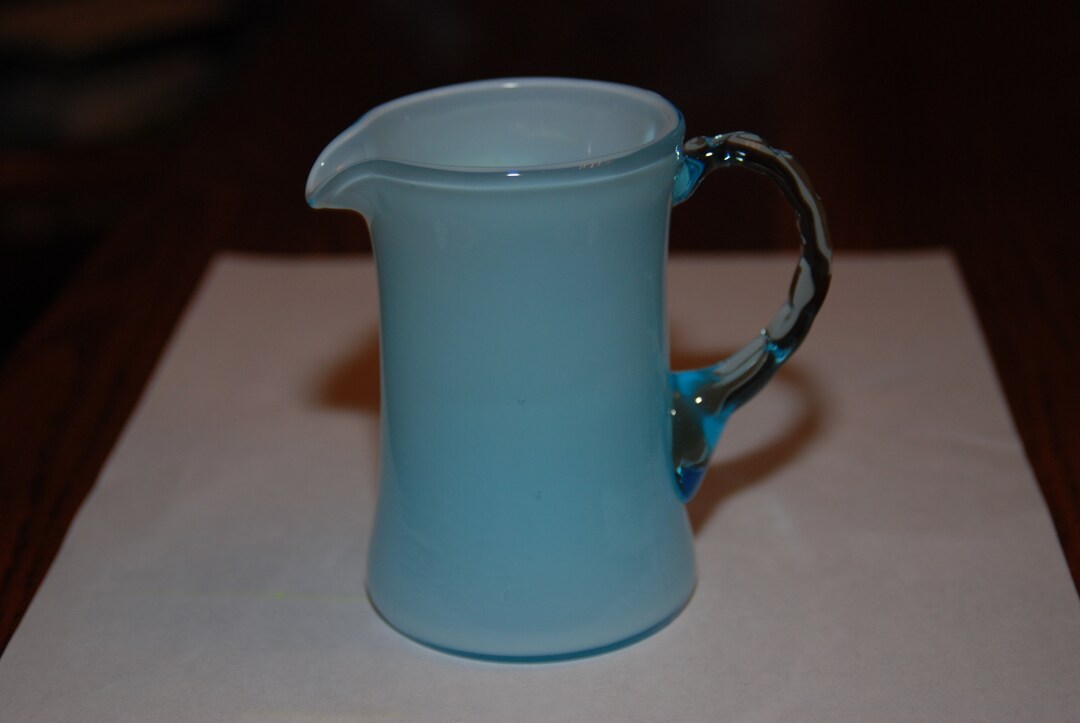 Fenton Glass Blue Mini Creamer/syrup Pitcher - Etsy