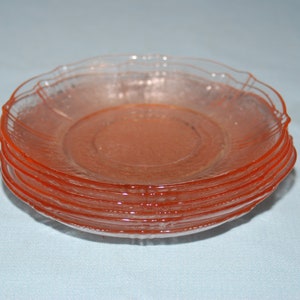 Set of 6 Macbeth Evans Pink American Sweetheart Shallow Dessert Plates ...