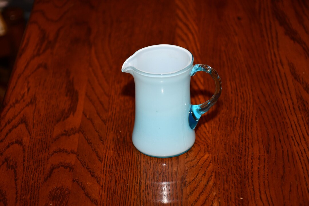 Fenton Glass Blue Mini Creamer/syrup Pitcher - Etsy