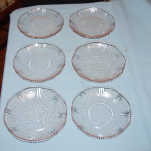 Set of 6 Macbeth Evans Pink American Sweetheart Shallow Dessert Plates ...