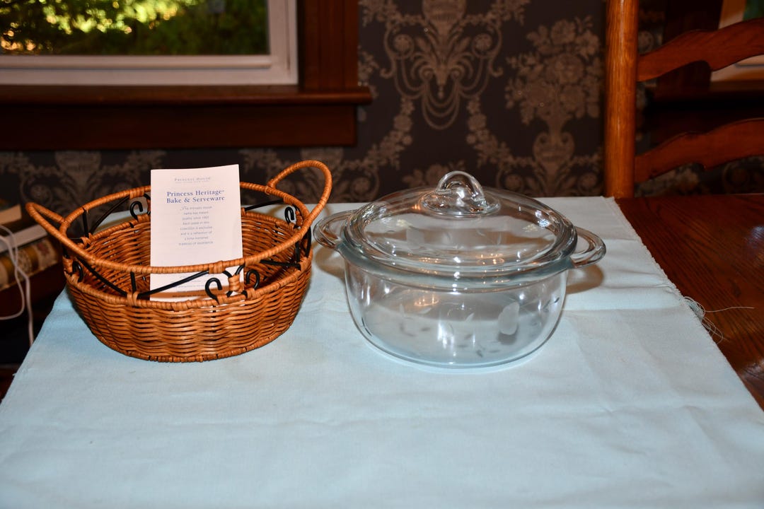 Vintage Princess House Crystal Round Heritage 2.5" Casserole Dish W ...