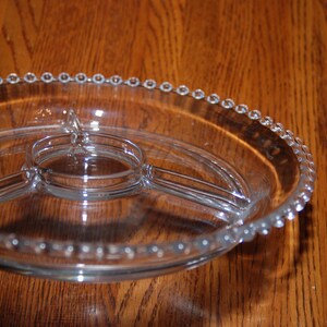 Vintage Imperial Glass Candlewick Round 3 Part Divided Serving Bowl ...