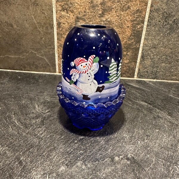 Fenton Cobalt Blue Fairy Lamp - Etsy