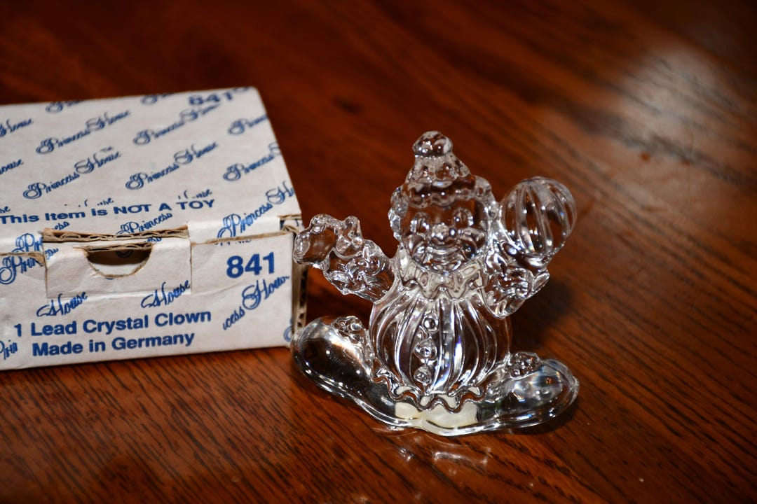 Princess House Crystal Clown Figurine NIB - Etsy