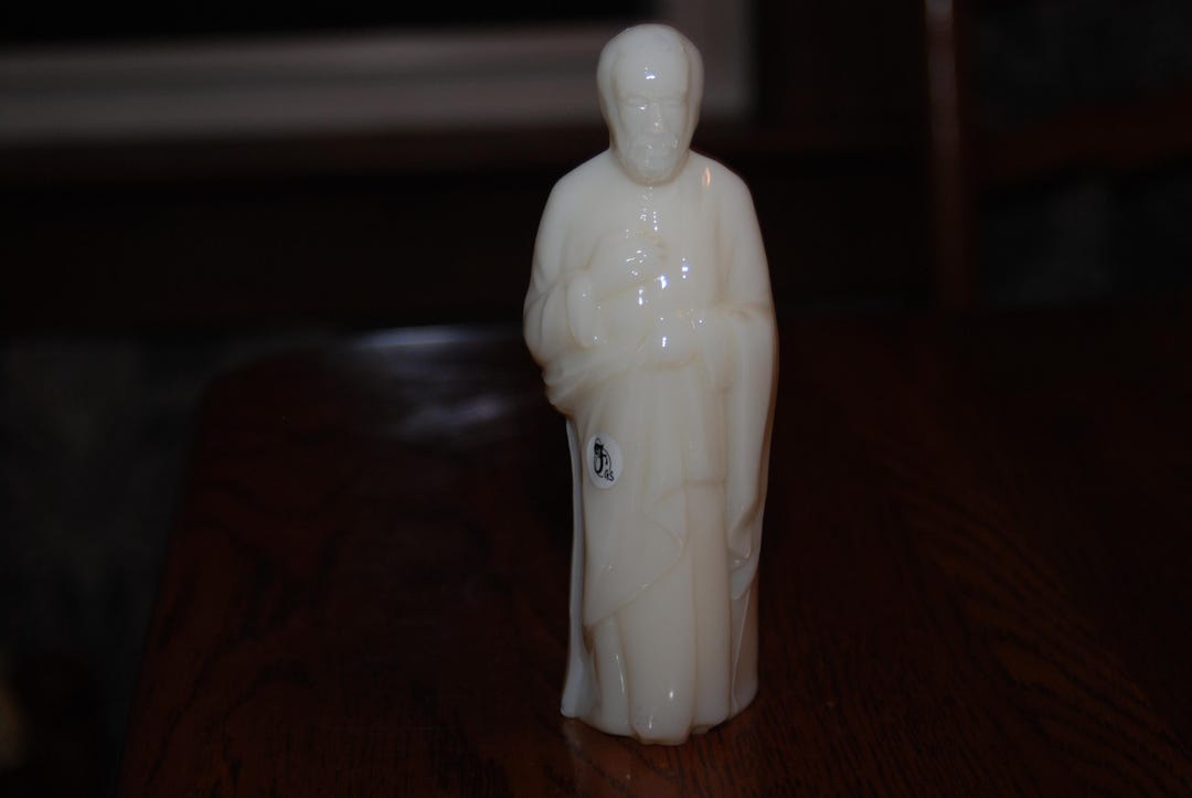 Fenton White Carnival Glass Iridescent Nativity Joseph Figurine - Etsy