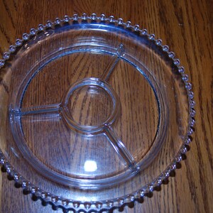 Vintage Imperial Glass Candlewick Round 3 Part Divided Serving Bowl ...