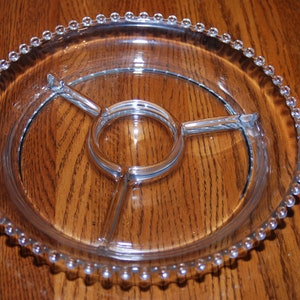 Vintage Imperial Glass Candlewick Round 3 Part Divided Serving Bowl ...