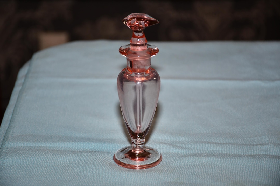 Vintage Pink Depression Glass Triangular Perfume Bottle - Etsy