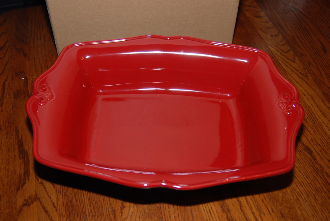 Princess House Red Pavillion Rectangular Baker 1493 NIB - Etsy