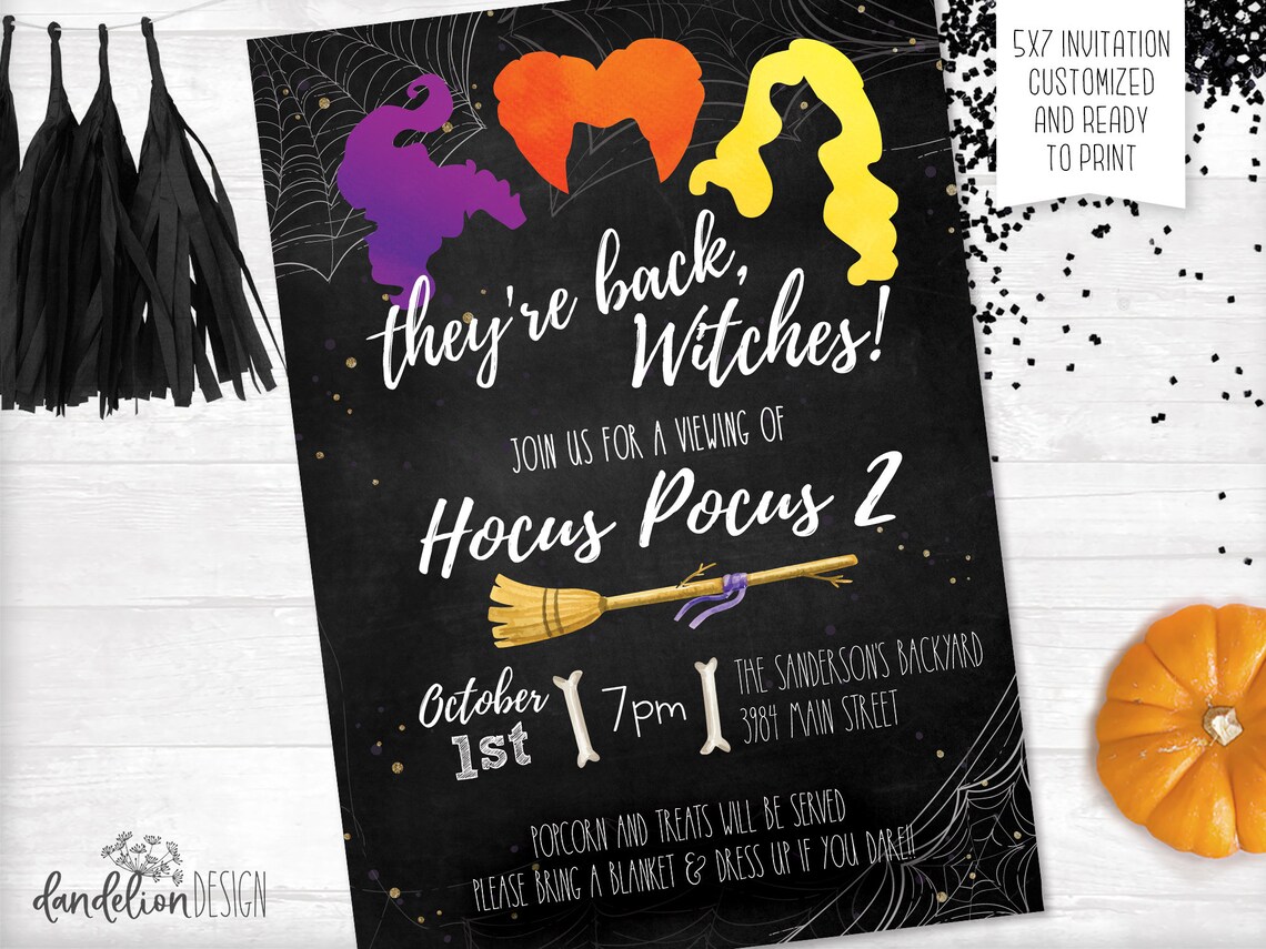 Hocus Pocus Movie Viewing Premiere Digital Invitation - Etsy