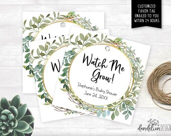 Jungle Watch Me Grow Succulent Sign Jungle Baby Shower Tag Jungle Boy ...