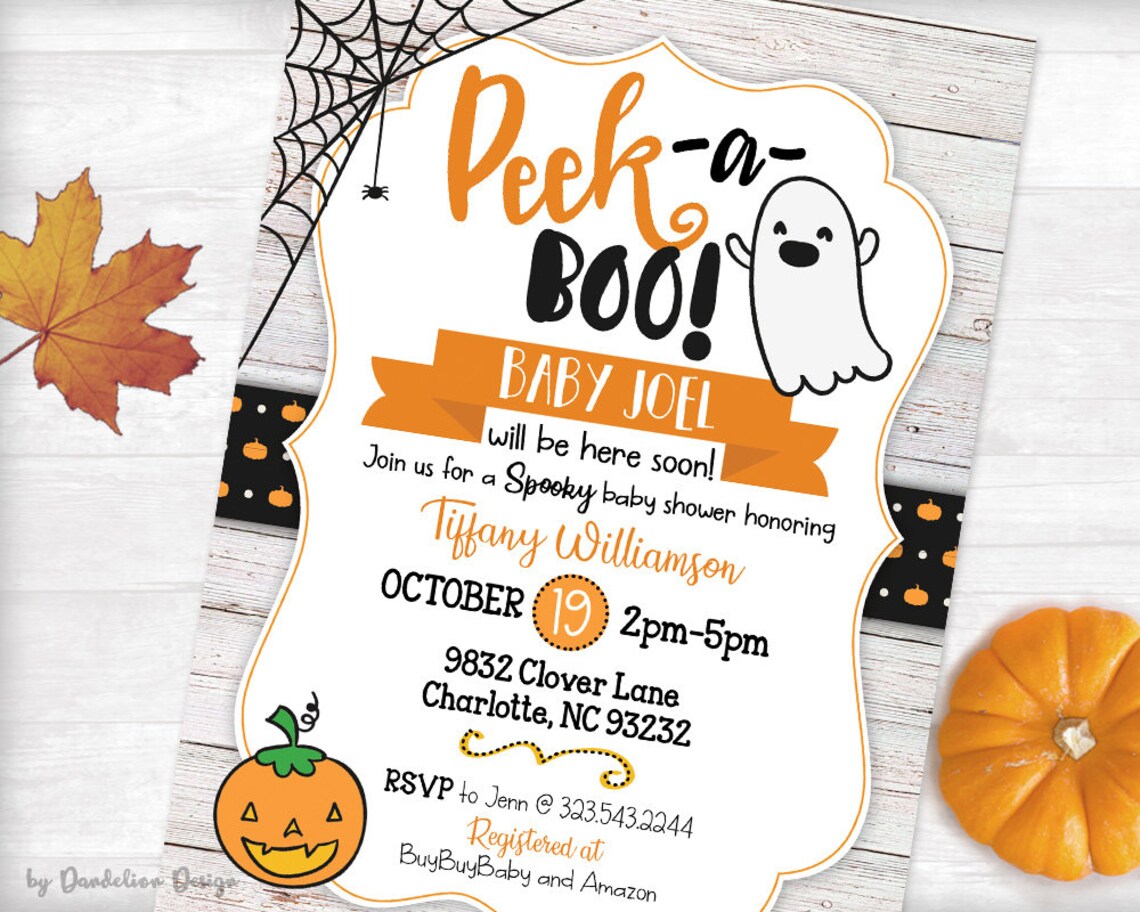 Peek-a-boo Halloween Baby Shower Invitation Printable | Etsy