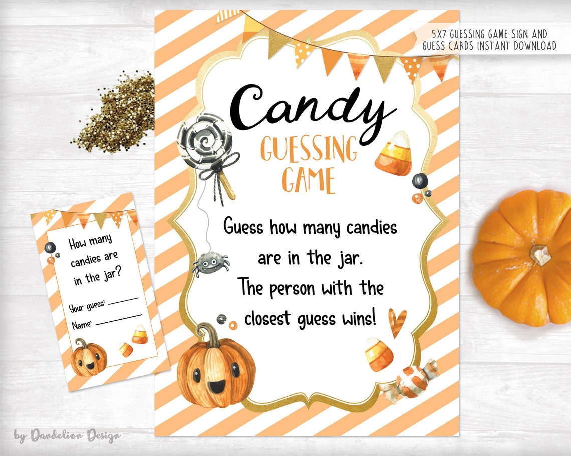Halloween Baby Shower Game Candy Guessing Game Printables | Etsy