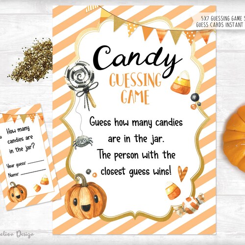 Halloween Baby Shower Game Candy Guessing Game Printables - Etsy